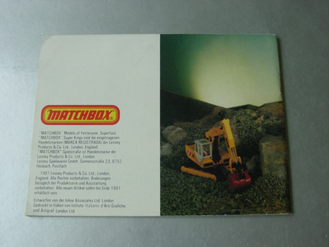 MB Kataloge und Kalender: Matchbox Katalog 1981 82 deutsche Ausgabe